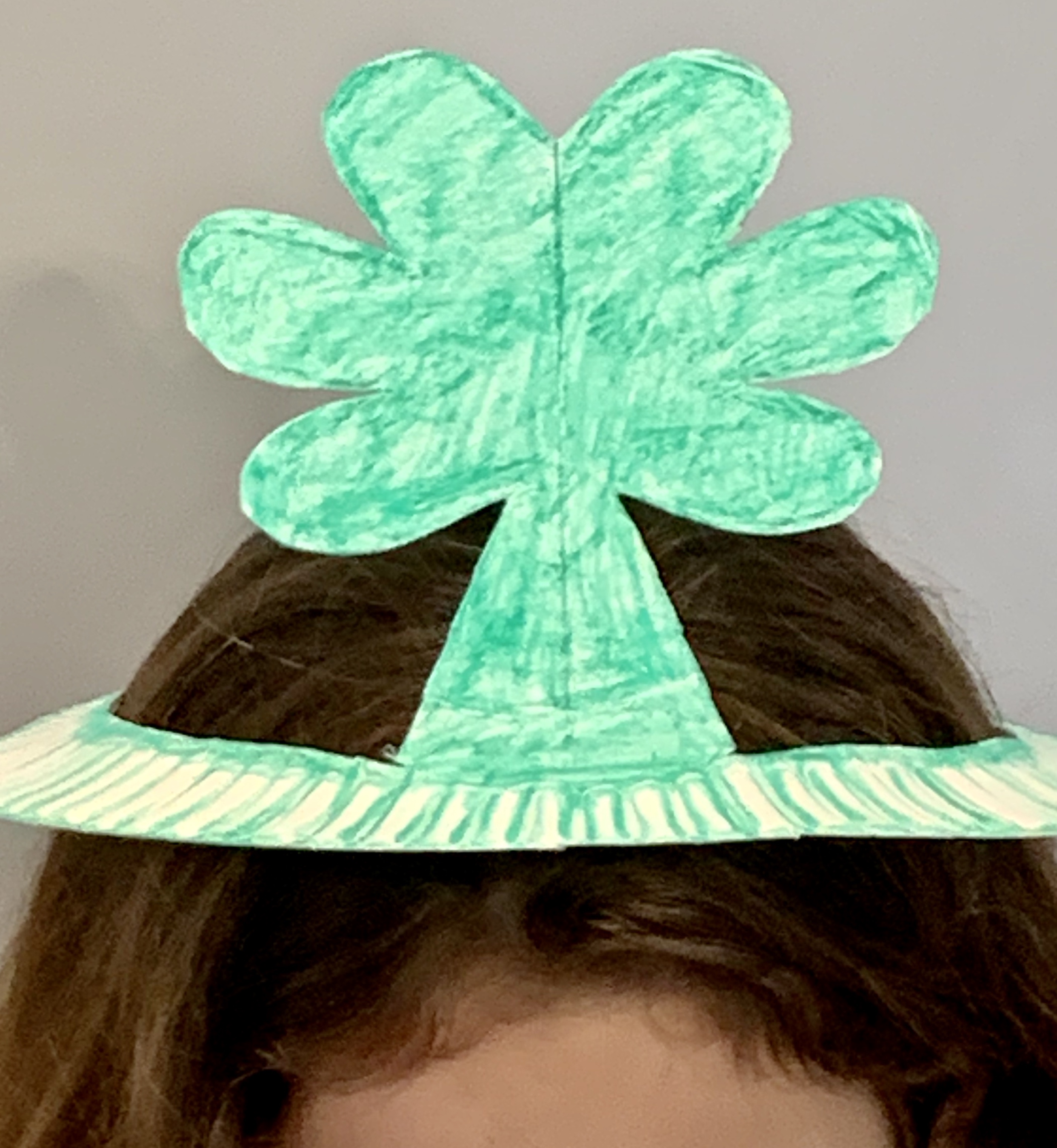 Paper Plate Shamrock Hat