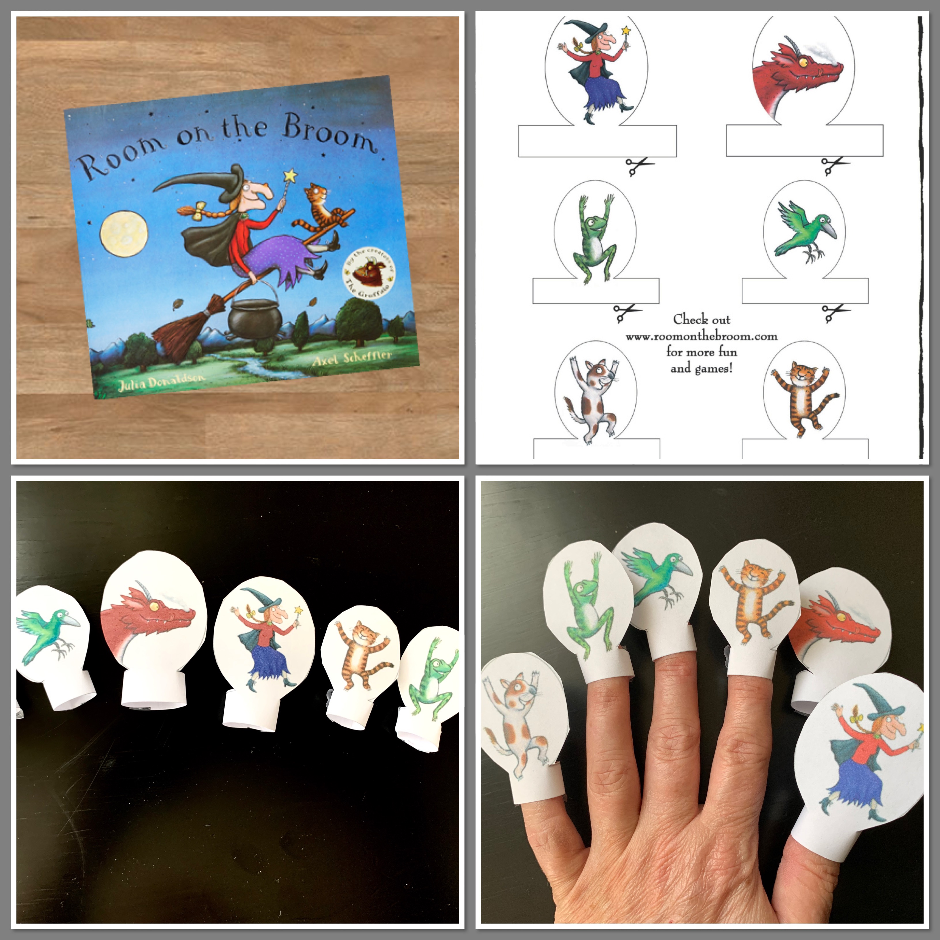 “Room on the Broom” by Julia Donaldson and Finger Puppets