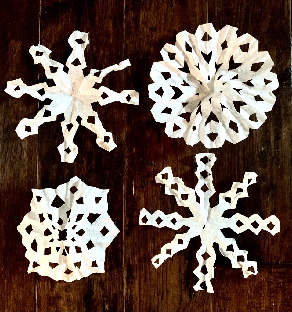Coffee Filter Snowflakes