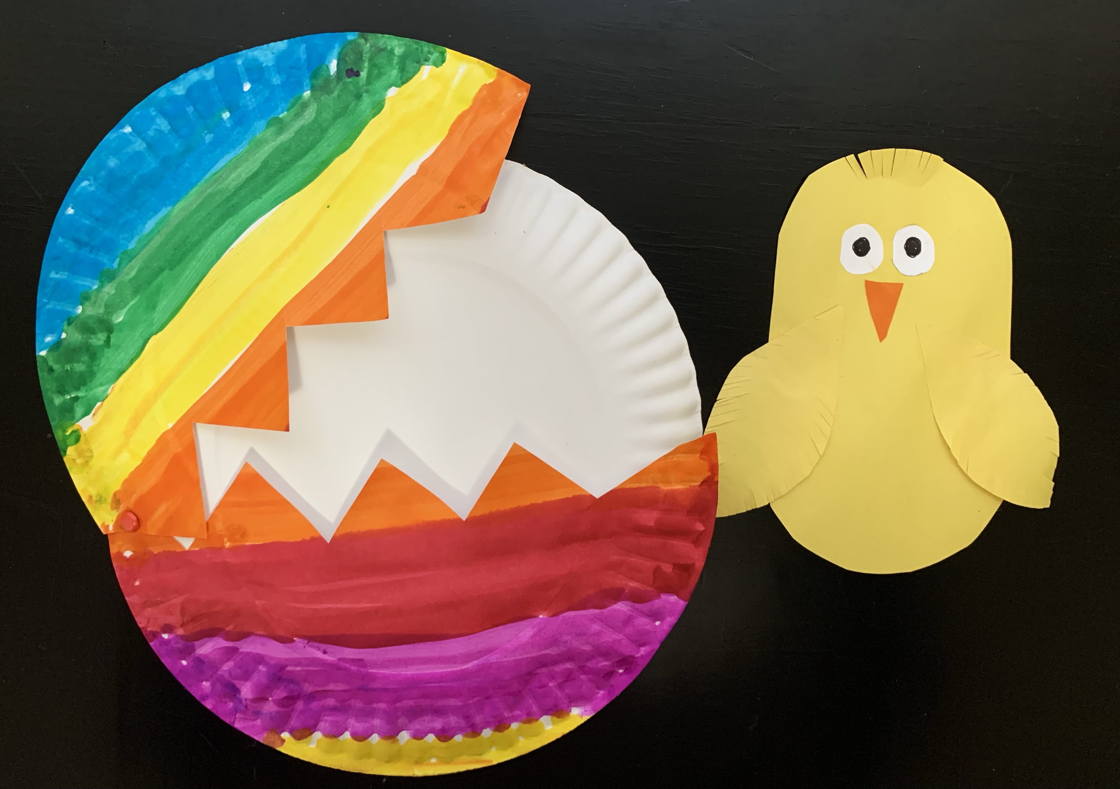 Easter Egg Paper Plate and Chick