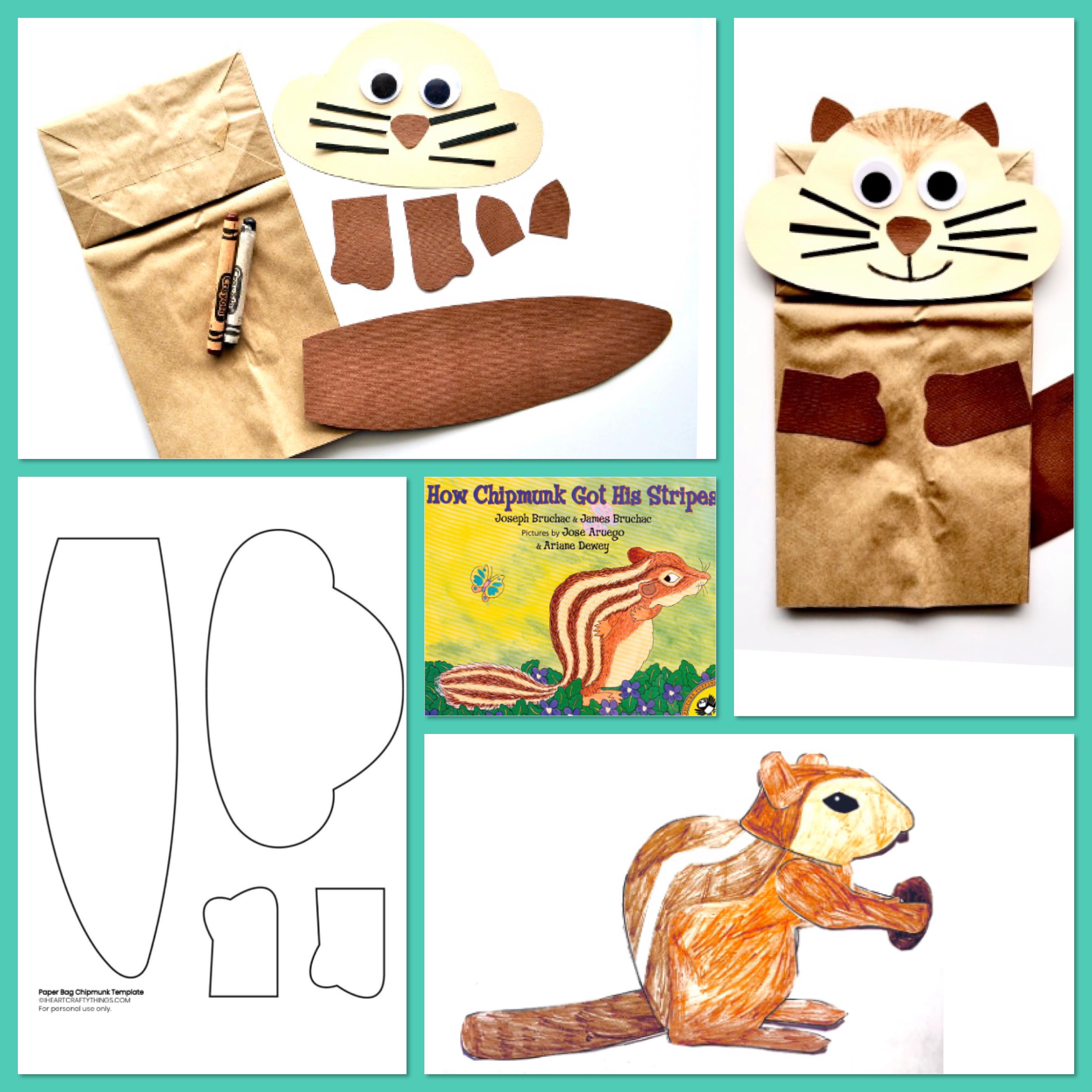 Read “How Chipmunk Got His Stripes” and Chipmunk Puppet and Craft