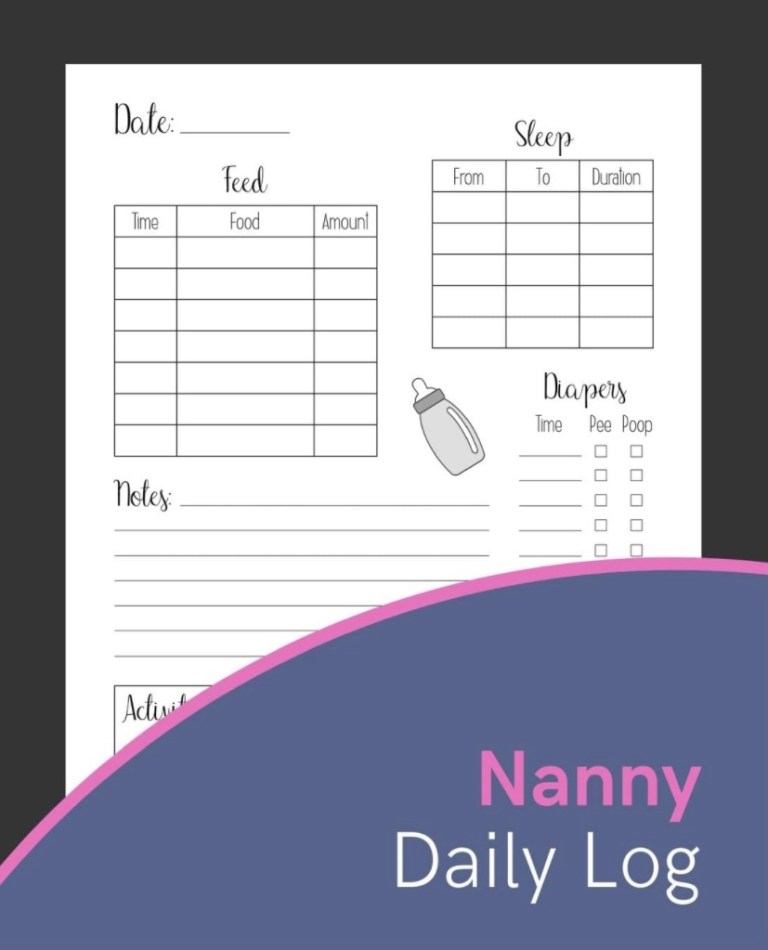 7 Nanny Daily Log Books