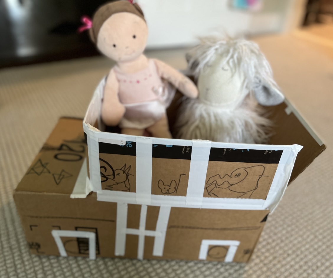 Recycled Box Car for Dolls