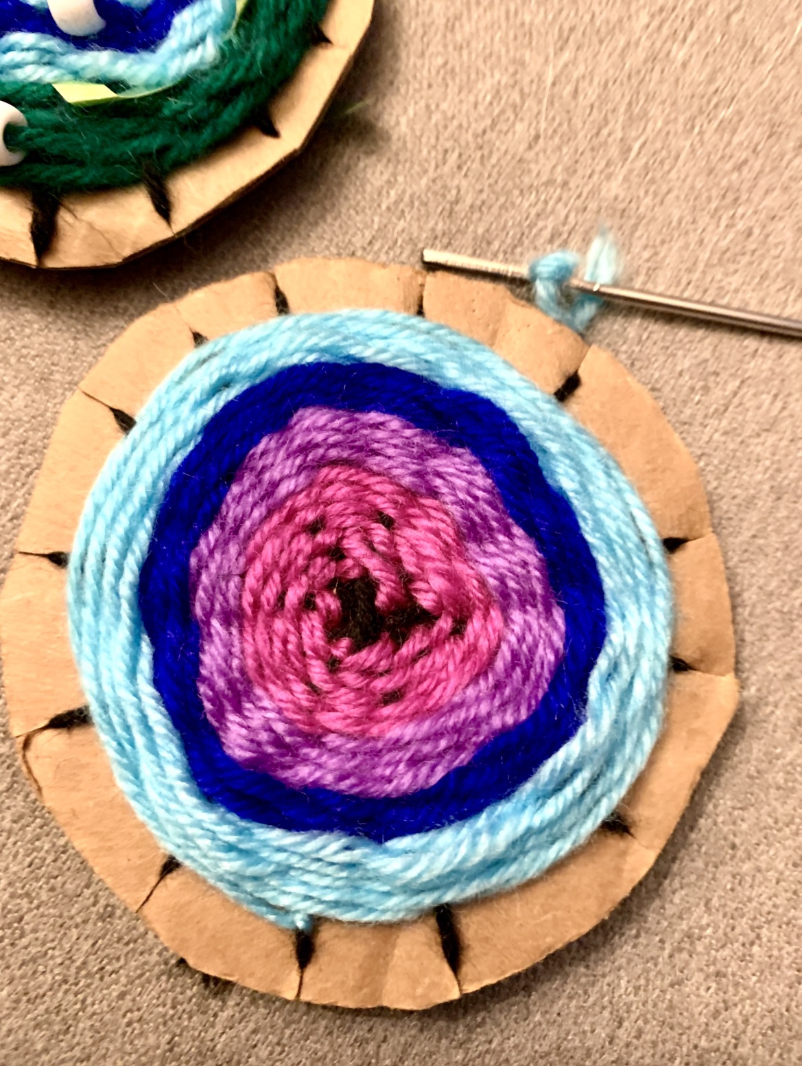 Cardboard Circle Weaving