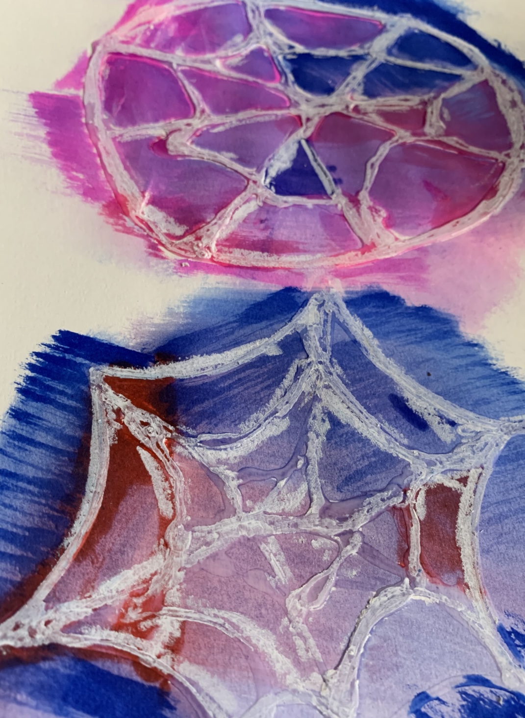 Watercolor Spider Webs