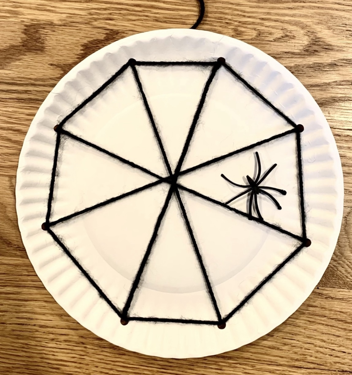 Lacing Paper Plate Spider Web
