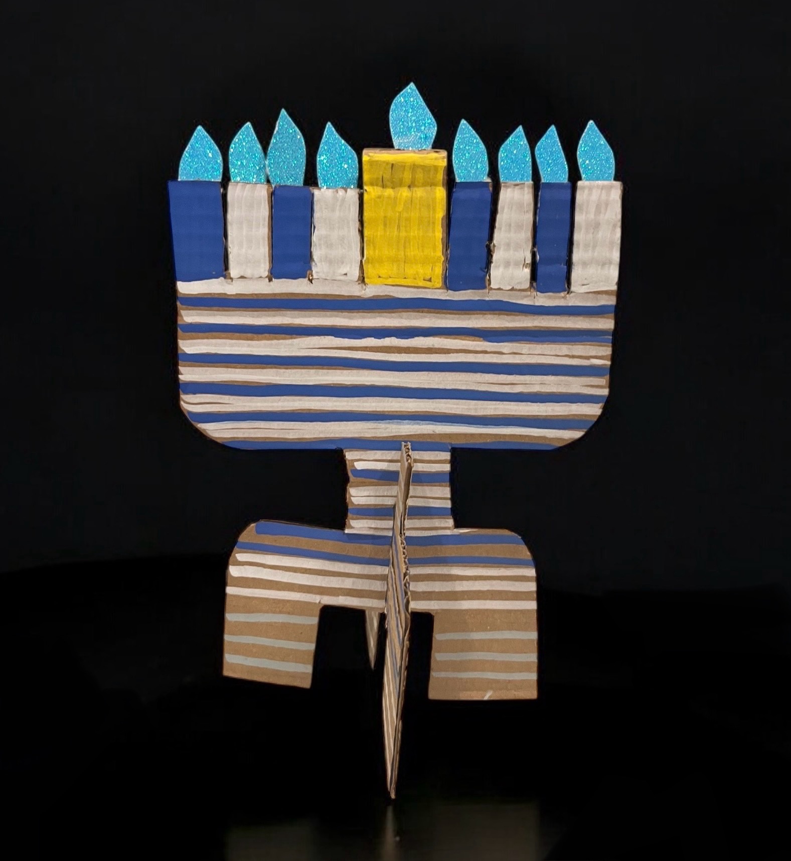 3D Cardboard Menorahs