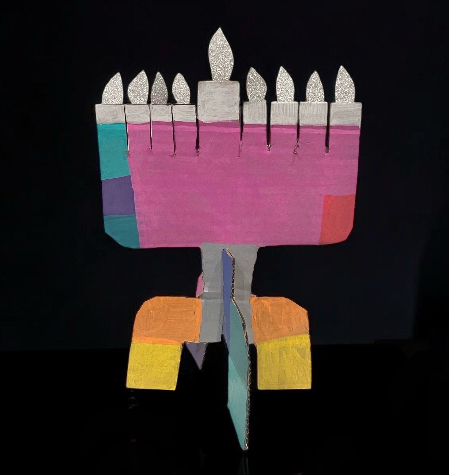 3D Cardboard Menorahs