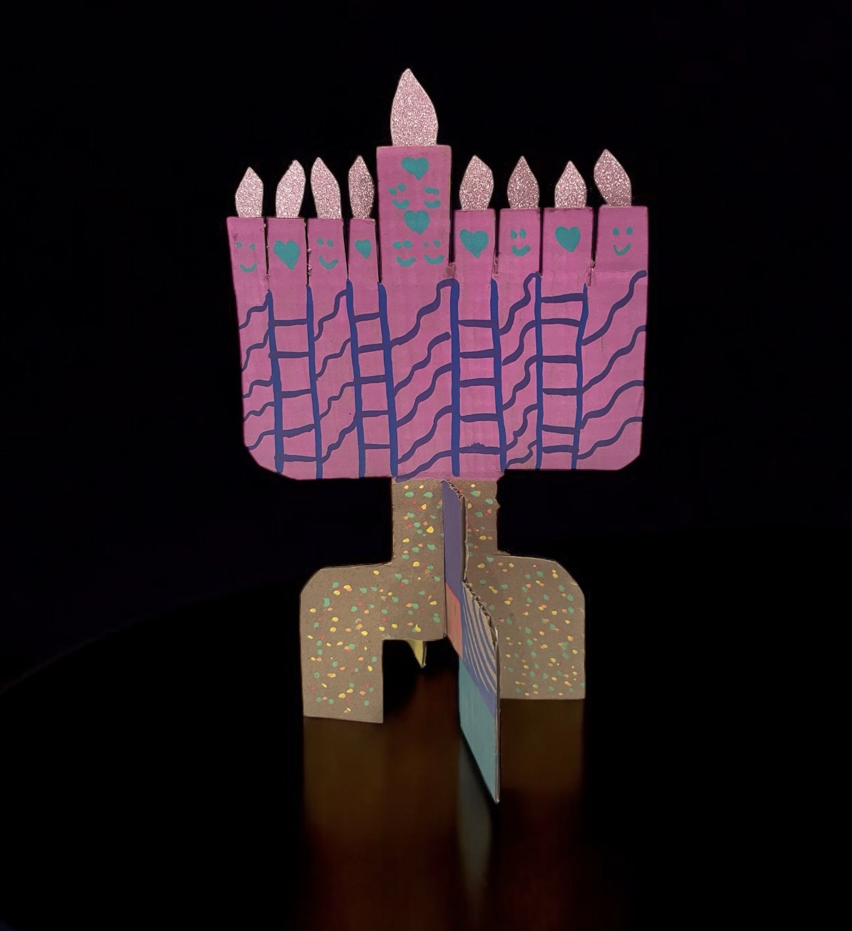 3D Cardboard Menorahs