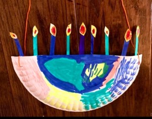 Paper Plate Hanukkah Menorah