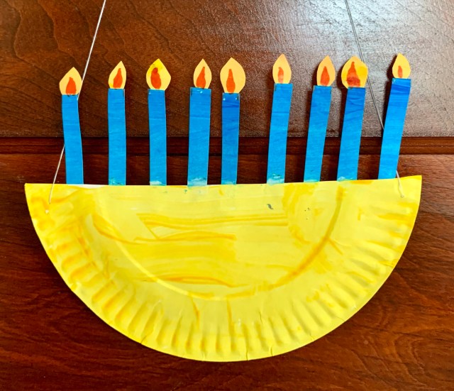 Paper Plate Hanukkah Menorah