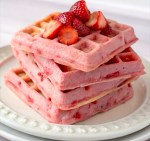 Pink Strawberry Waffles
