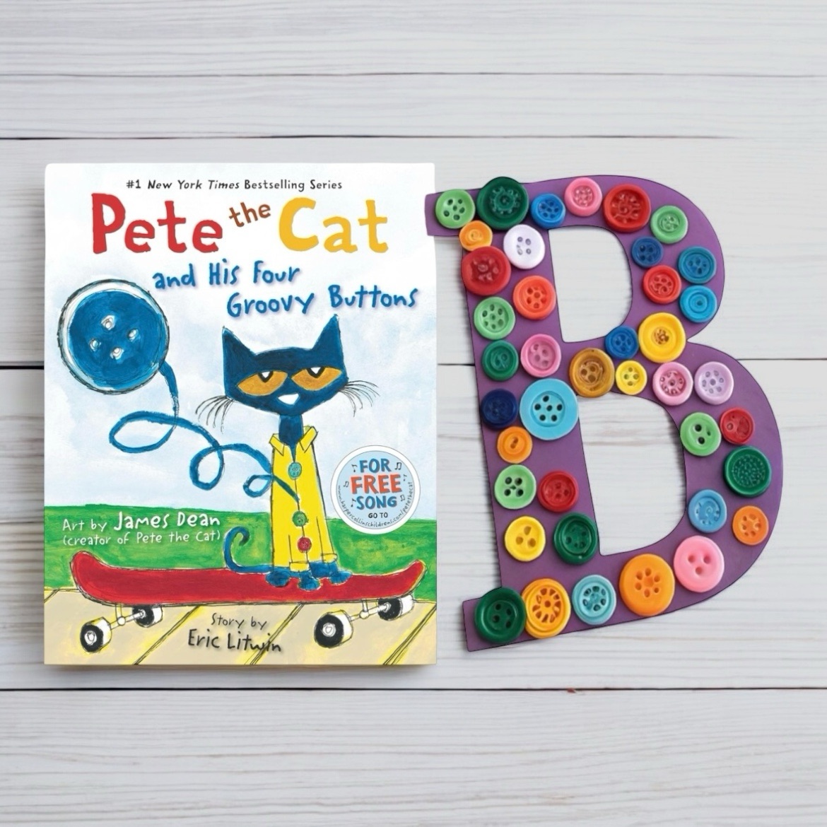 “Pete the Cat and His Four Groovy Buttons” and Craft