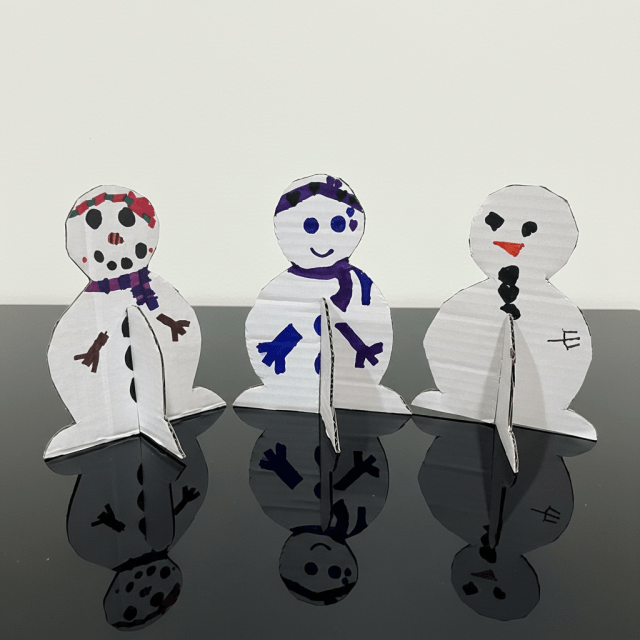Making 3D Cardboard Snowmen While Reading Snowmen Children’s Books