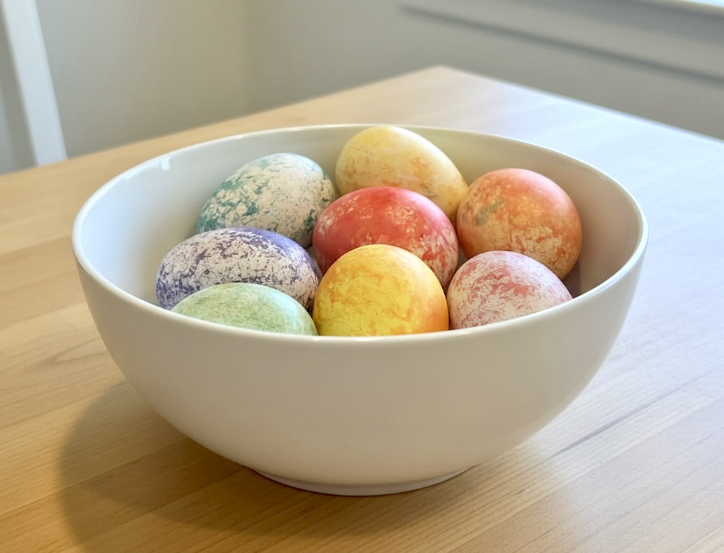 Rice-Dyed Easter Eggs